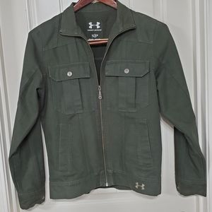 Under Armour | Jackets & Coats | Under Armour Green Denim Army Jacket ...